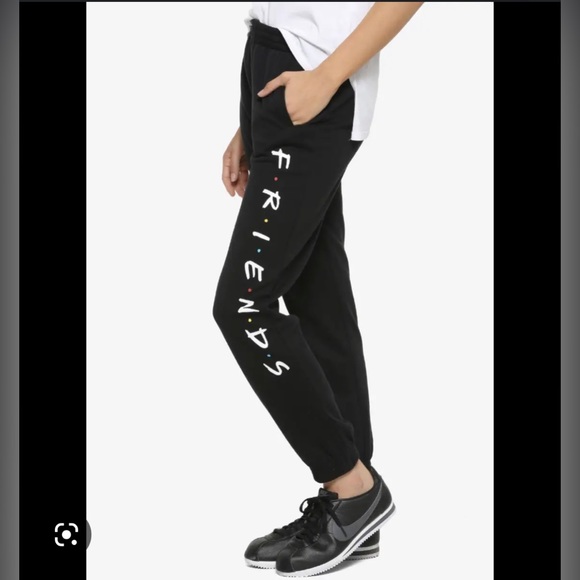 FRIENDS | Pants & Jumpsuits | Friends Terry Joggers Black Friends Logo ...